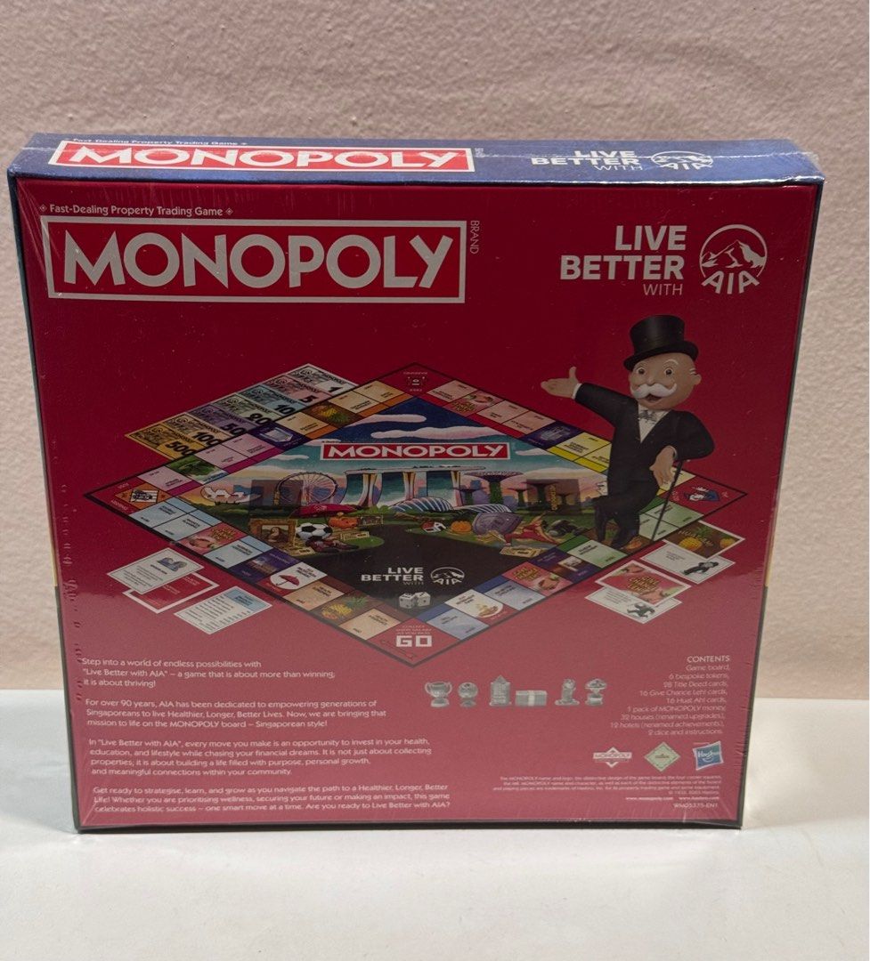 Monopoly Board Game - Live Better with AIA Singapore Edition, Hobbies ...