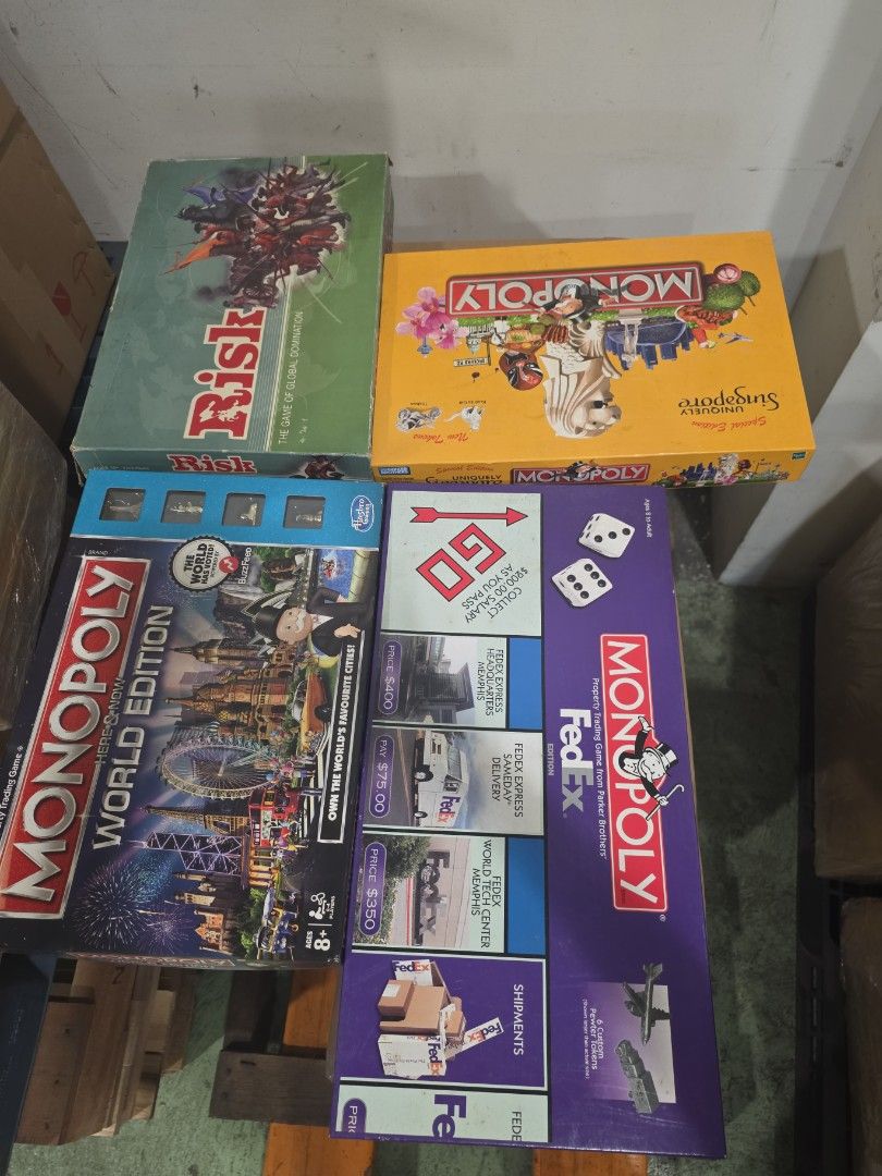 Monopoly, Risk, and Monopoly World Edition Board Games, 4 for $50 ...
