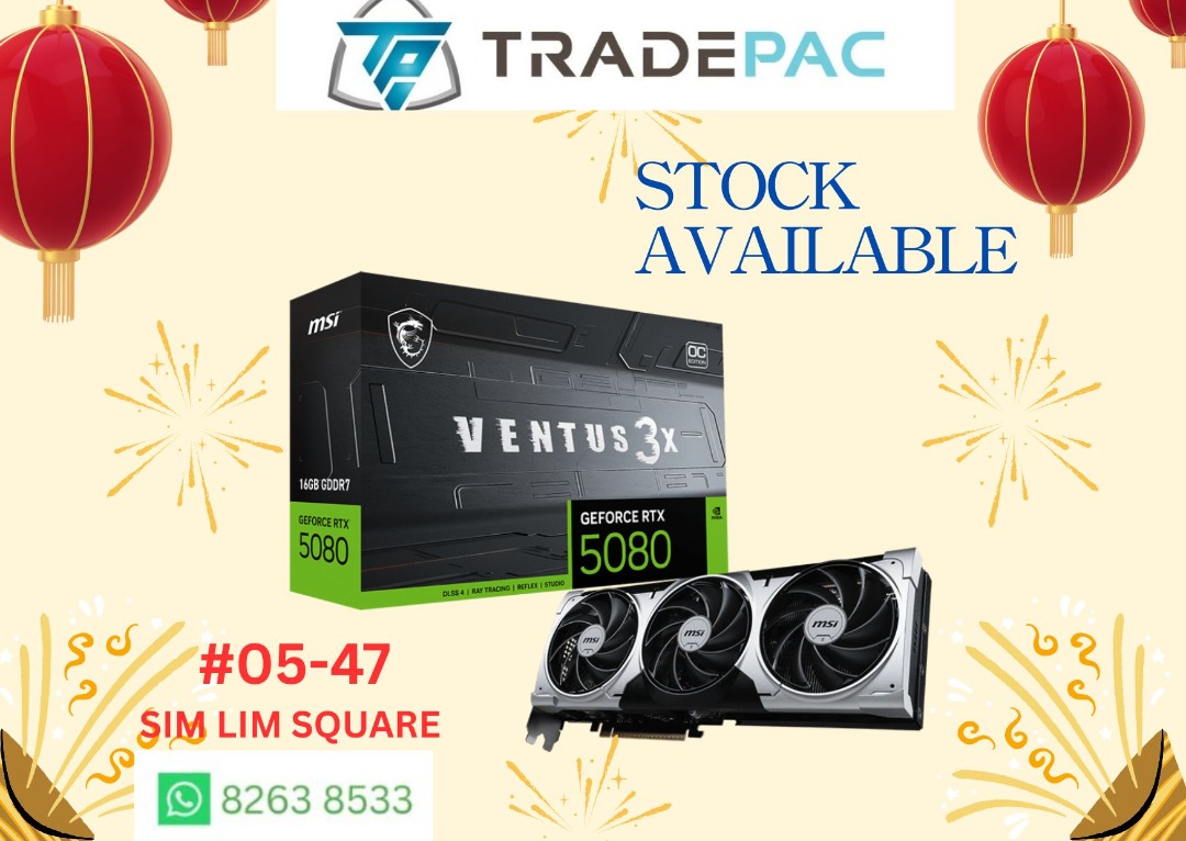 MSI GeForce RTX 5080 16G VENTUS 3X OC PLUS (3 YEARS WARRANTY BY CORBELL ...