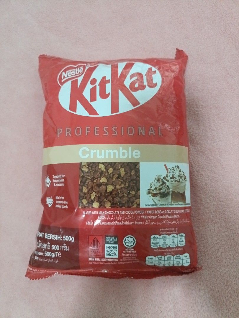 Nestle Kit Kat Professional Crumble 500g, Food & Drinks, Packaged ...