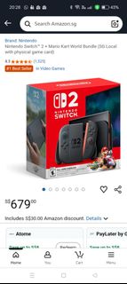 Nintendo Switch 2 Mario Kart World Bundle, Video Gaming, Video Game ...