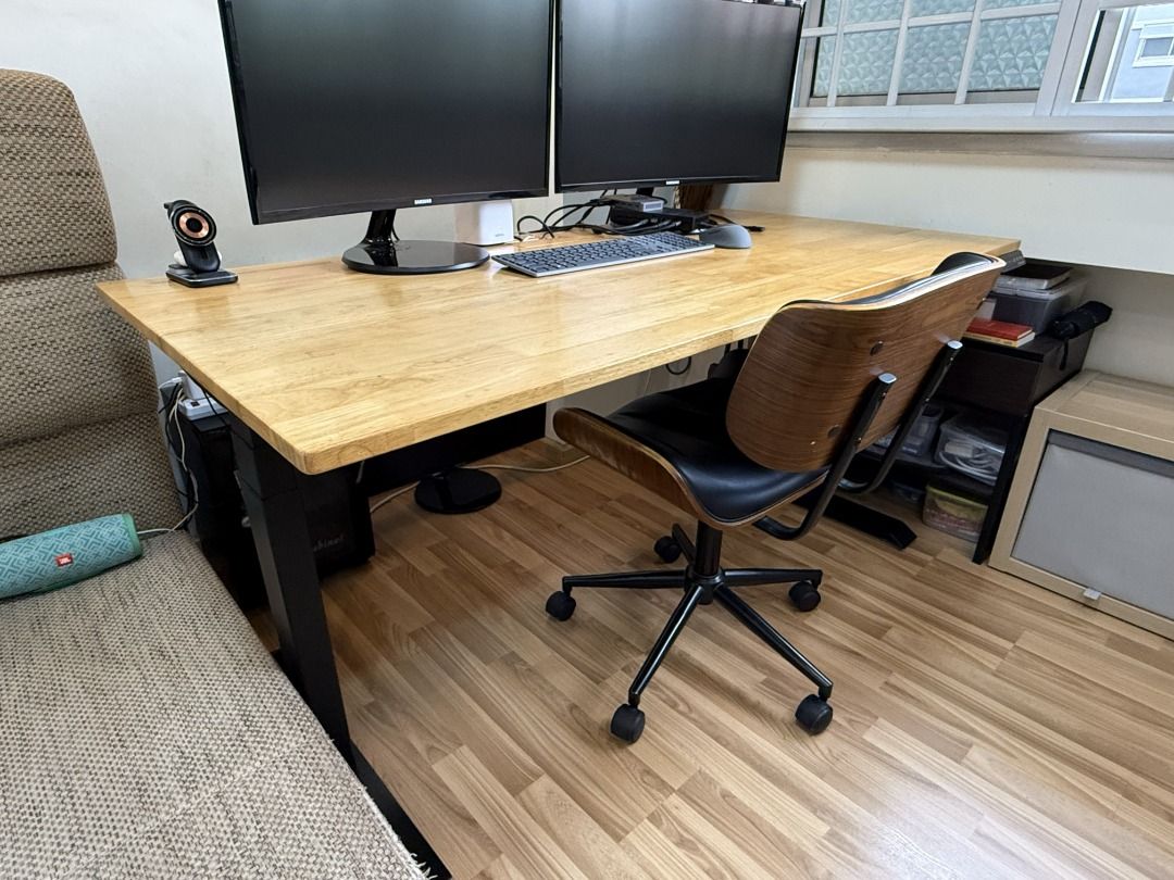 Omnidesk Standing Desk - Light Wood, Furniture & Home Living, Furniture ...