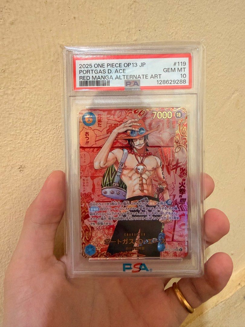 One Piece OP-13 JP Portgas D. Ace Red Manga Alternate Art PSA 10 ...