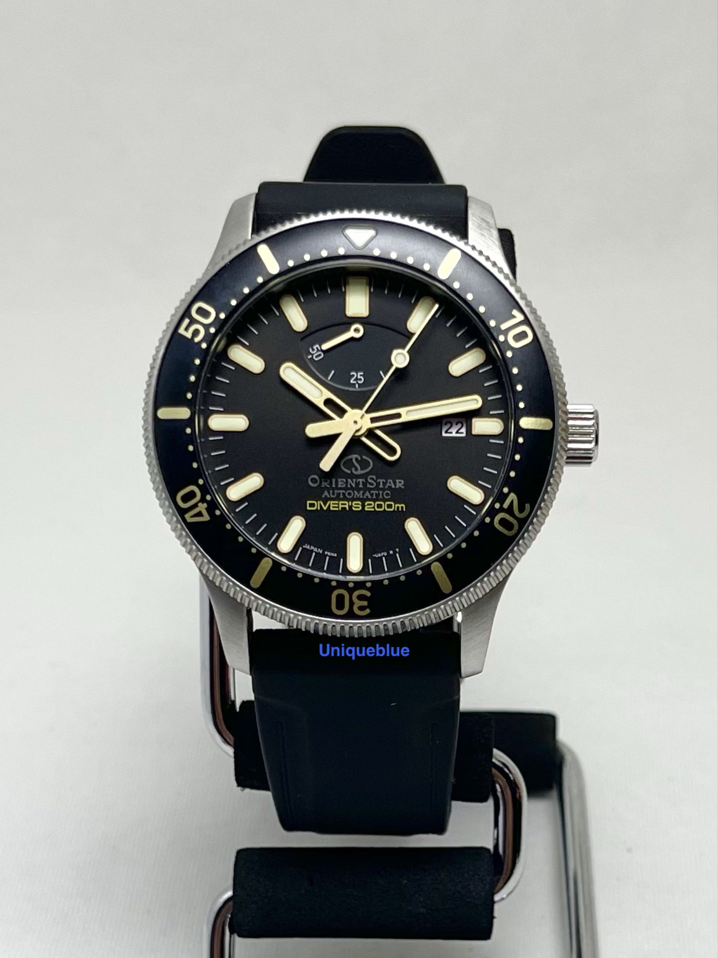 Orient Star RK-AU0303B Date Dive 200m Automatic Watch Black Gold, Men's ...