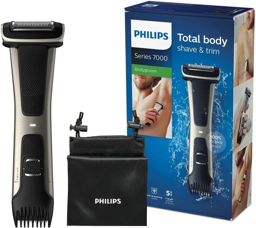 Philips Norelco Bodygroom Series 7000 Showerproof Body Trimmer & Shaver ...