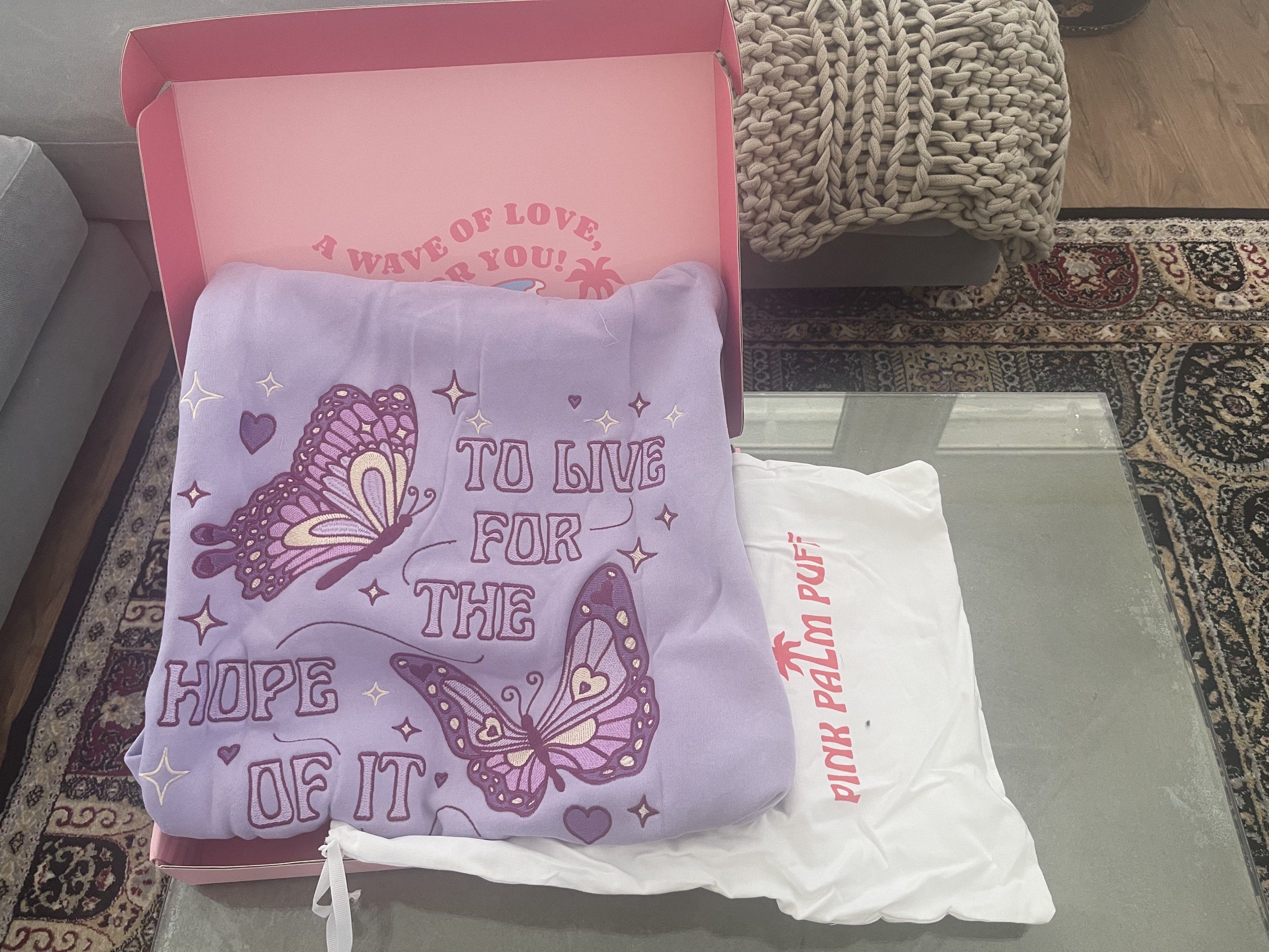 Pink Palm Puff Girls Hoodie - US California brand, Babies & Kids ...