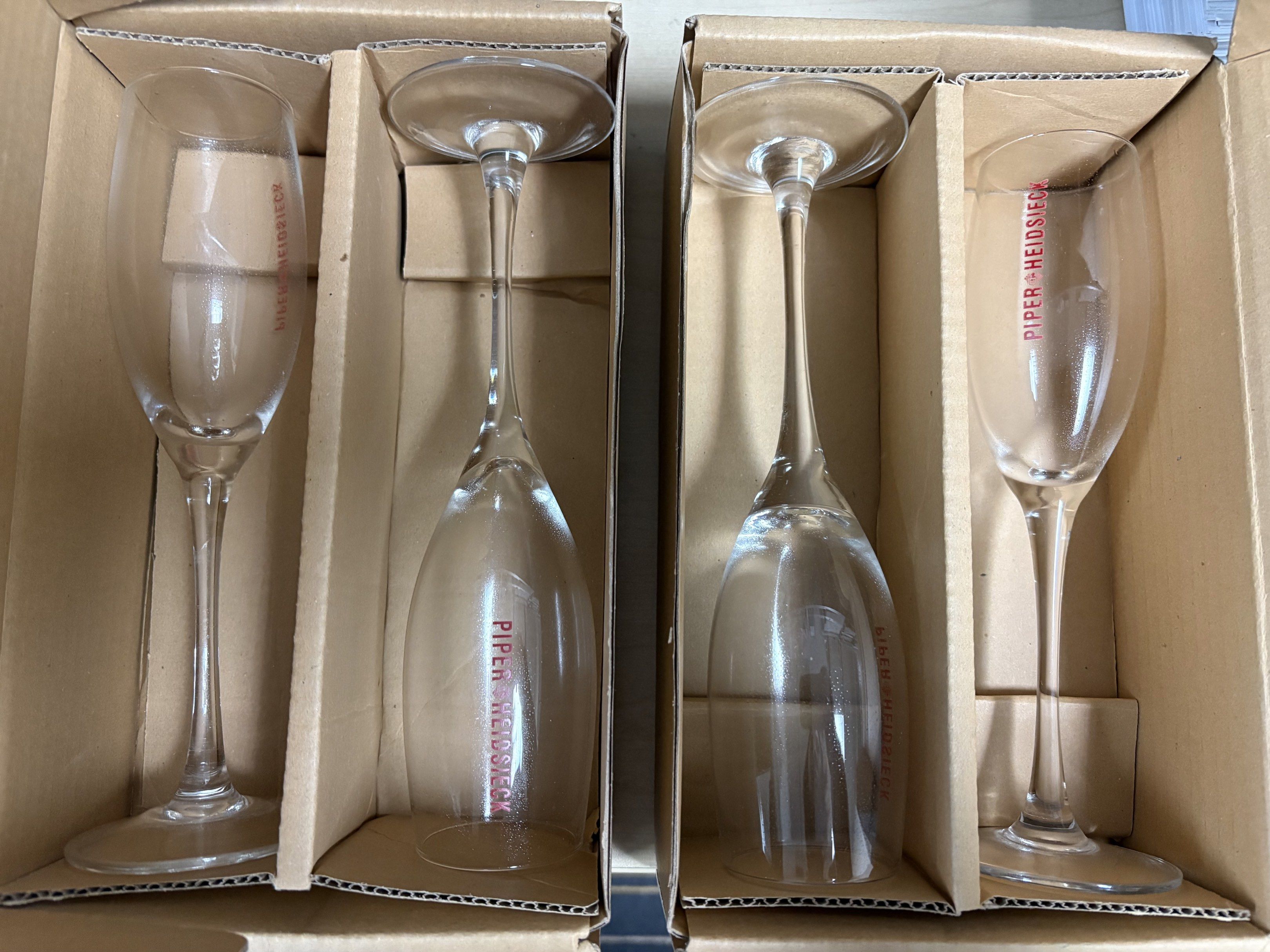 Piper-Heidsieck Champagne Flutes - Set of 4, Furniture & Home Living ...
