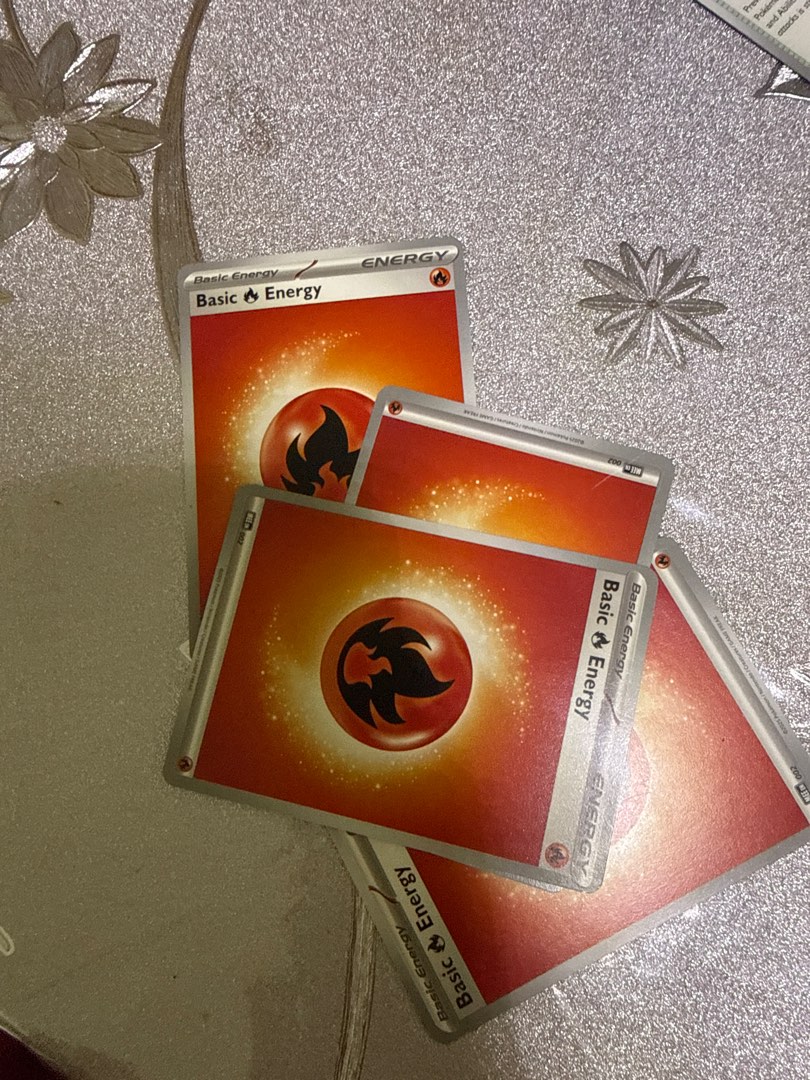 Pokemon Basic Energy Cards - Fire and Lightning, Hobbies & Toys, Toys ...