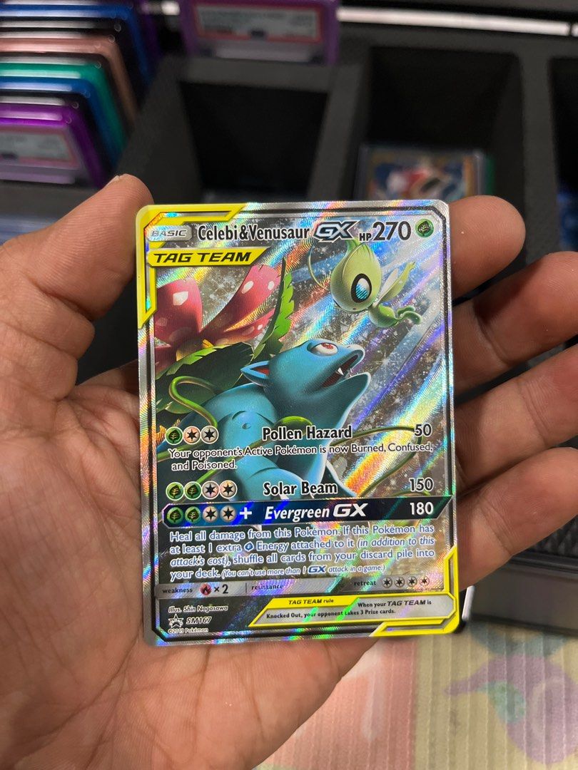 Pokemon TCG Celebi & Venusaur GX Tag Team Card, Hobbies & Toys, Toys ...