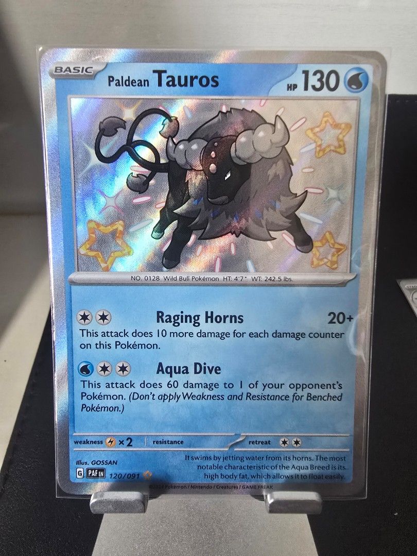 Pokemon TCG Paldean Tauros Shiny Rare, Hobbies & Toys, Toys & Games on ...
