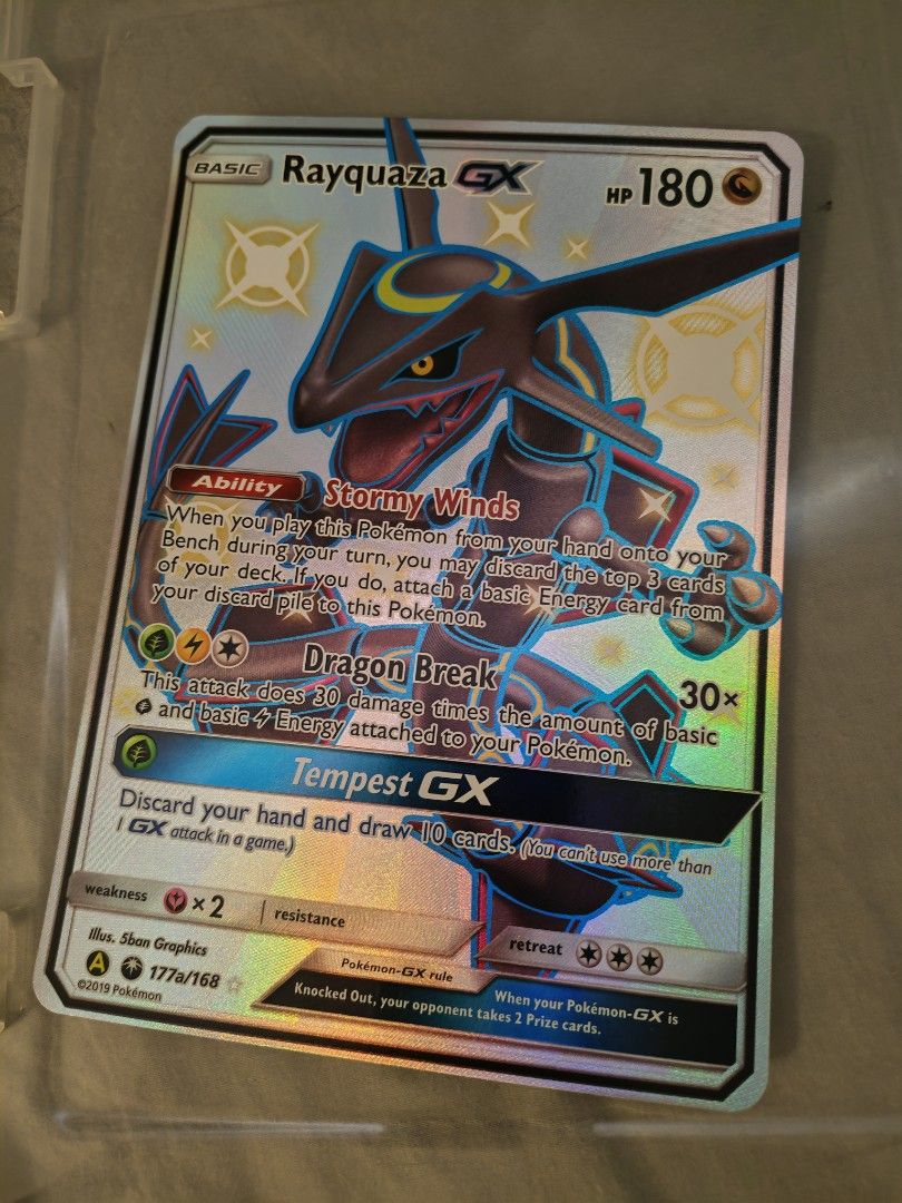 Pokemon TCG Rayquaza GX Shiny jumbo Card, Hobbies & Toys, Toys & Games ...