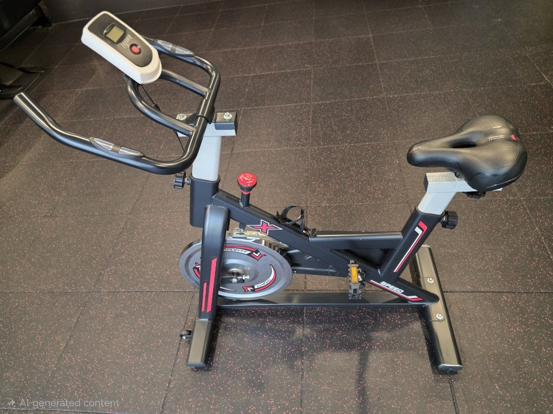 Spin Bike - Black and Red, Sports Equipment, Exercise & Fitness, Cardio ...