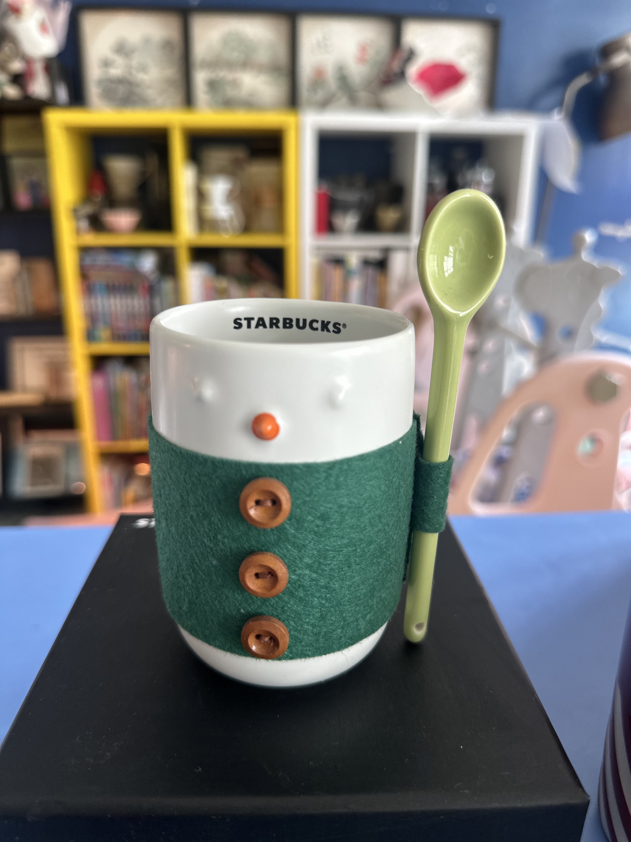 Starbucks Snowman Mug with Spoon, Furniture & Home Living, Kitchenware ...