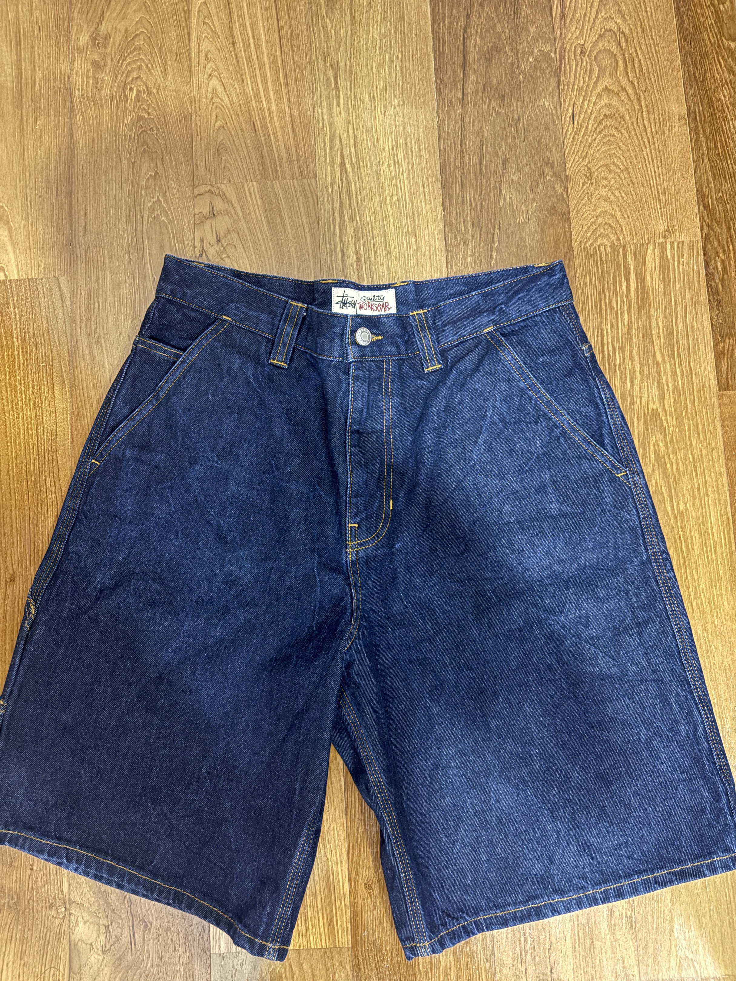 Stussy raw denim jorts/shorts, Men's Fashion, Bottoms, Shorts on Carousell