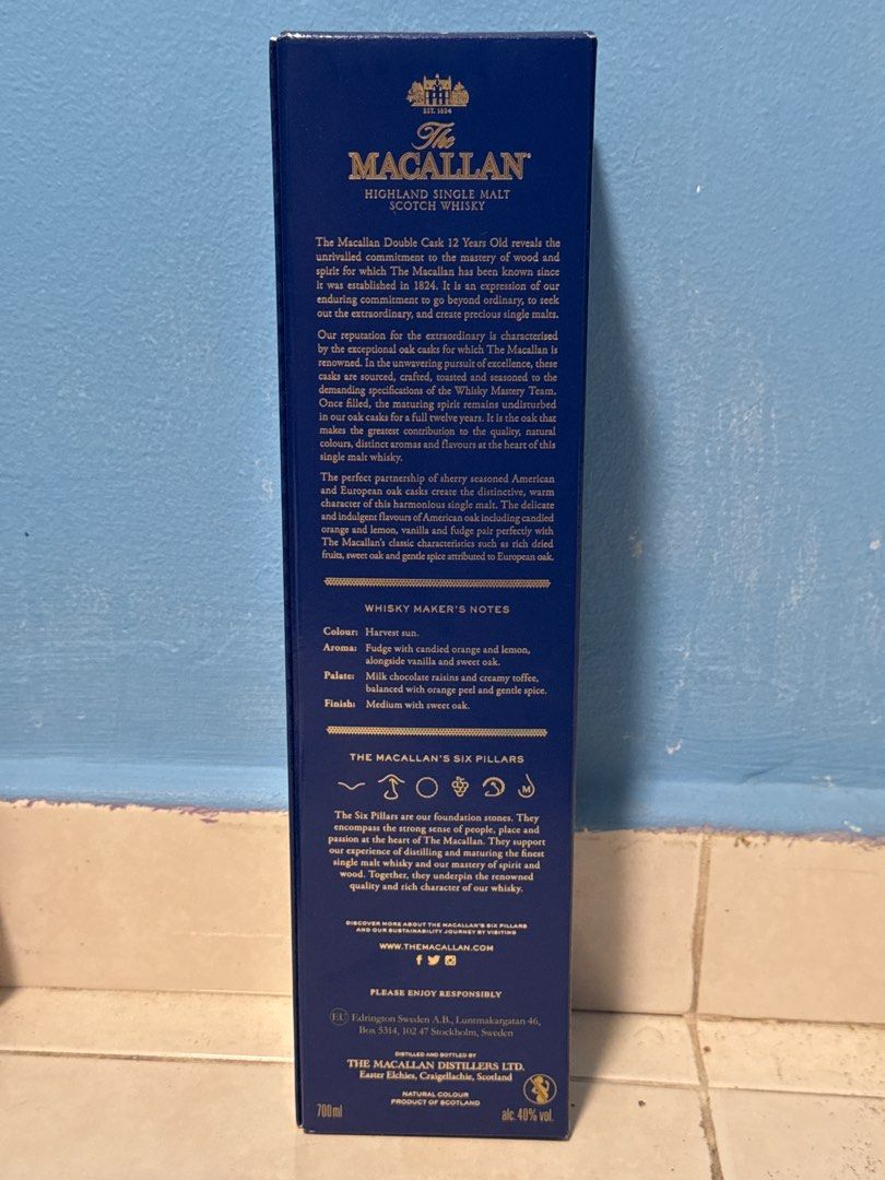 The Macallan 12 Years Old Double Cask Highland Single Malt Scotch Whisky ABV 40% Vol 70cl ...