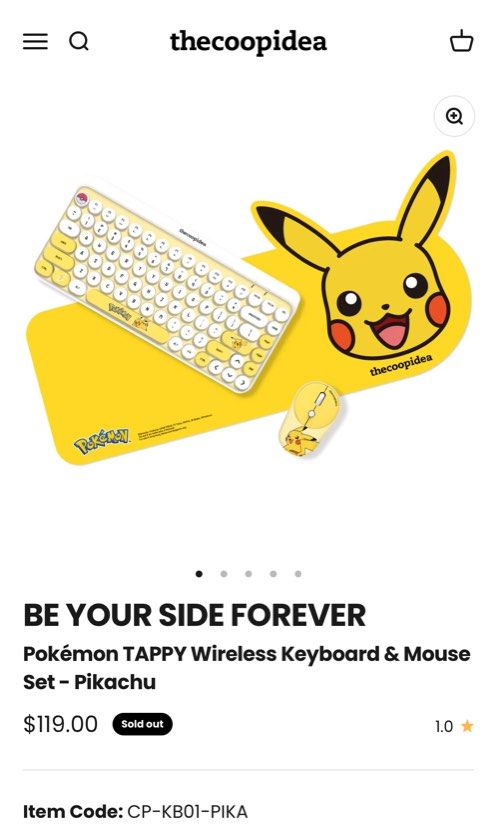 Thecoopidea Pokémon TAPPY Wireless Keyboard & Mouse Set - Pikachu, Computers & Tech, Parts ...