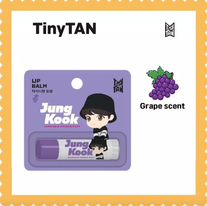 TinyTAN Lip Balm JK, Suga, V - Made in Korea, Beauty & Personal Care ...