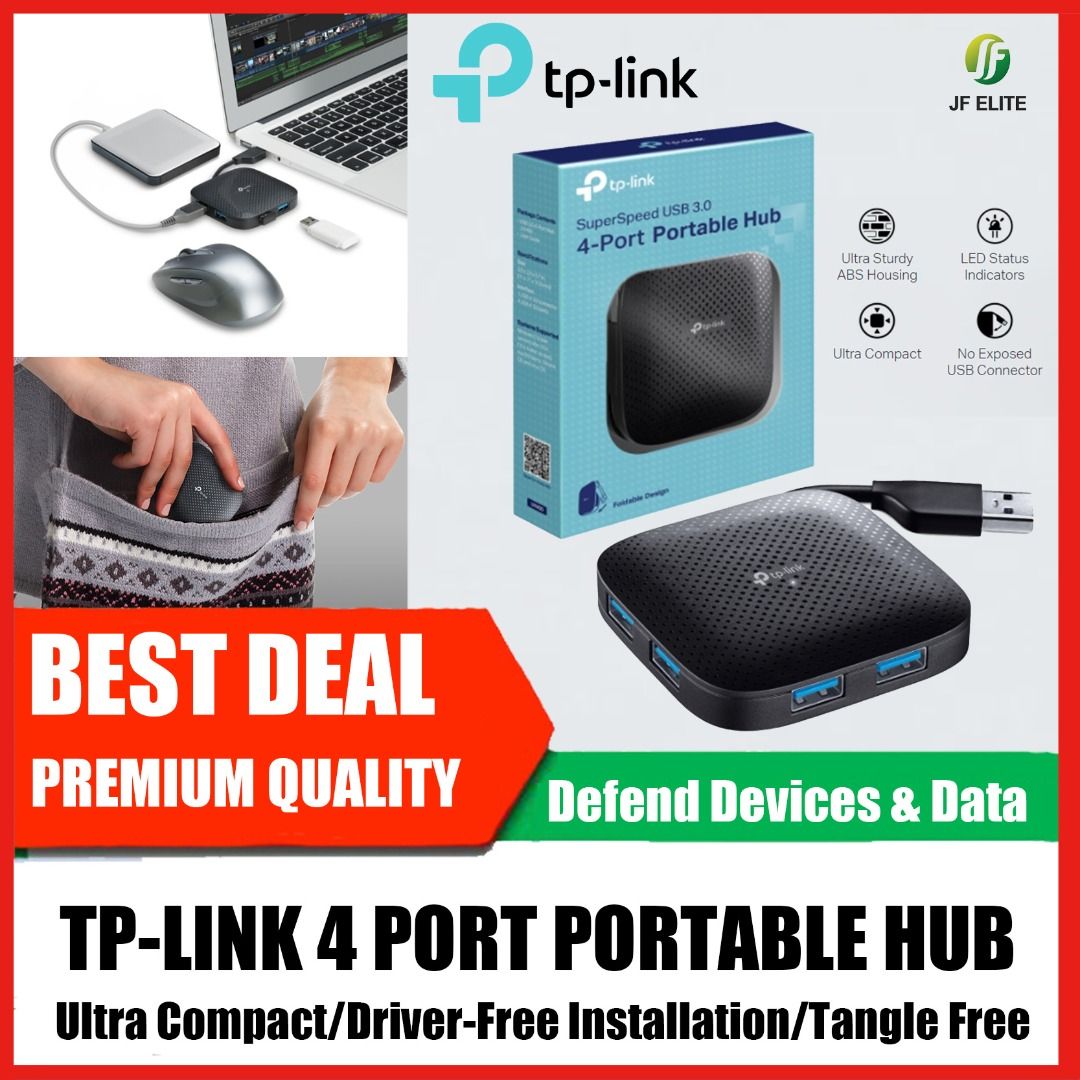 【TP-LINK 4 PORT PORTABLE HUB】 Ultra Compact/Driver-Free Installation ...