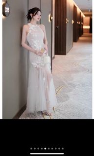 White Maxi Dress with Spaghetti Straps, Women's Fashion, Dresses & Sets ...