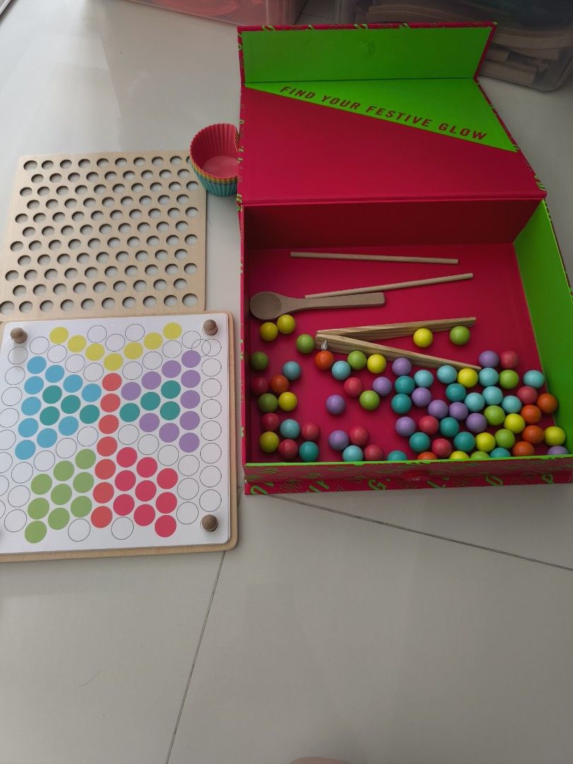Wooden Bead Sorting Game, Hobbies & Toys, Toys & Games on Carousell