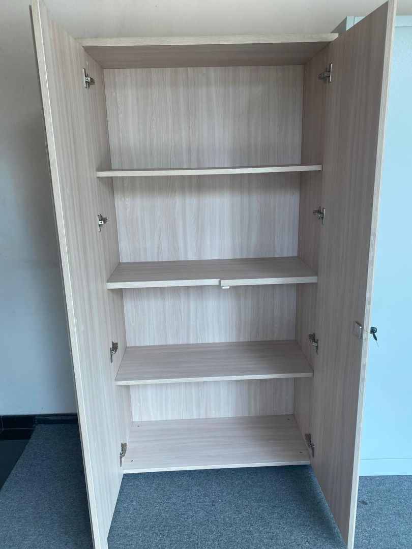 Wooden Swing Door Cabinet- Chamfered edge with key lock, Furniture ...