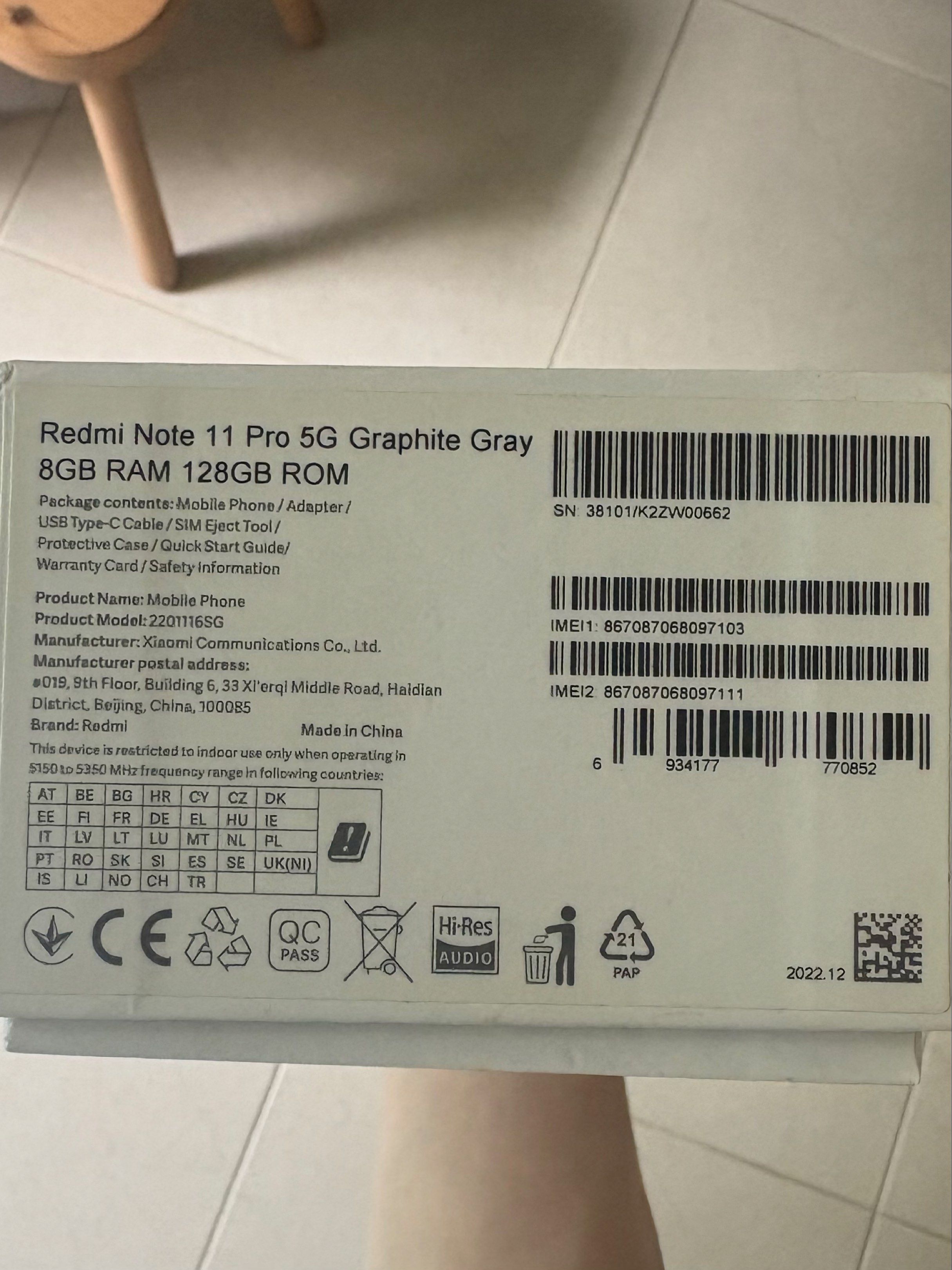 Xiaomi Redmi Note 11 Pro 5G Graphite Gray 128GB, Mobile Phones ...