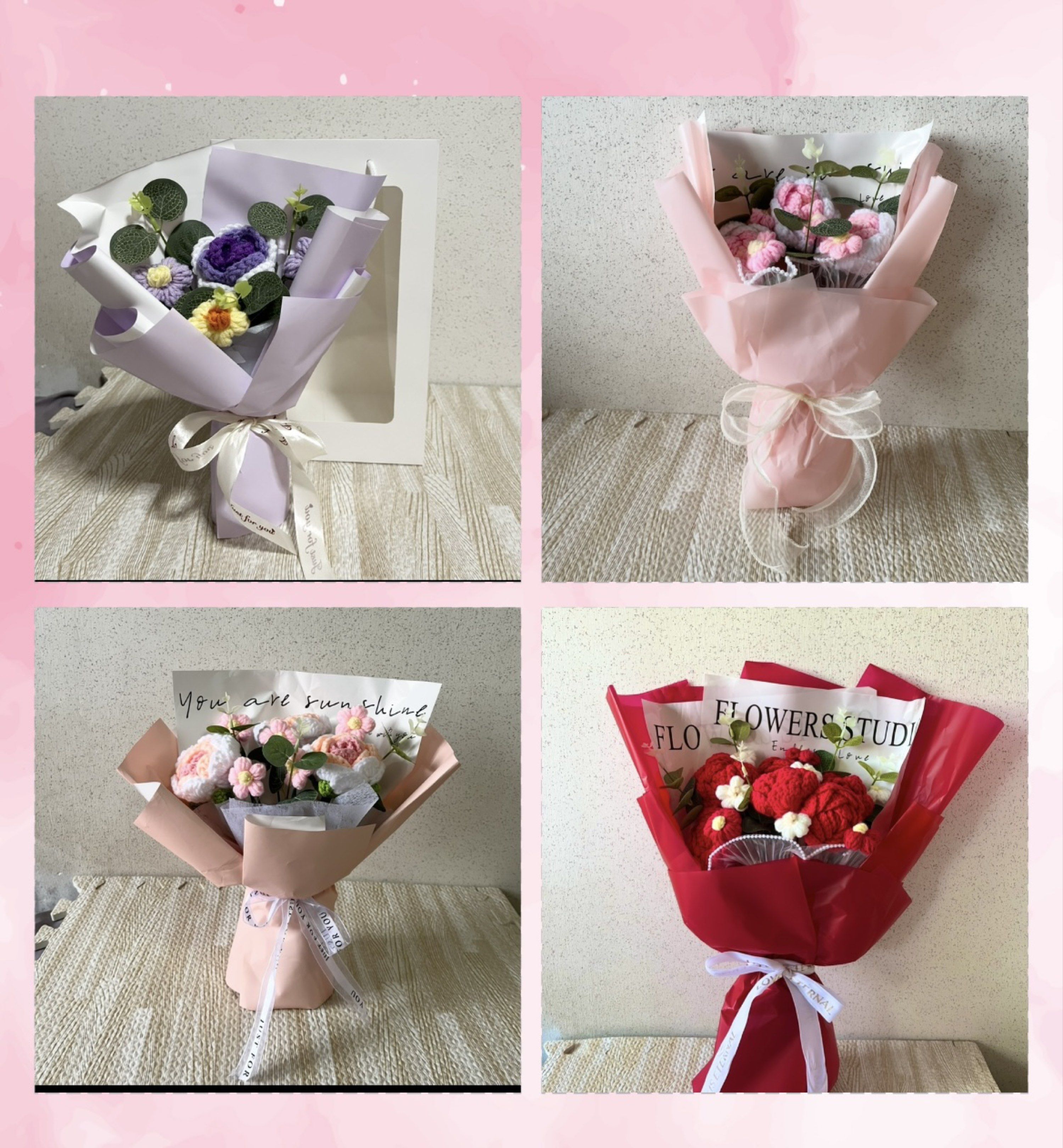 ($12 - $22) Crochet Flower Bouquet, Hobbies & Toys, Flowers & Bouquets ...