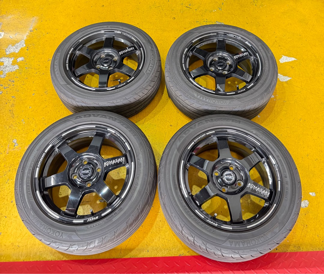 15” Komasaki Flowfroming Sport Rims with Tyres , Car Accessories, Tyres ...