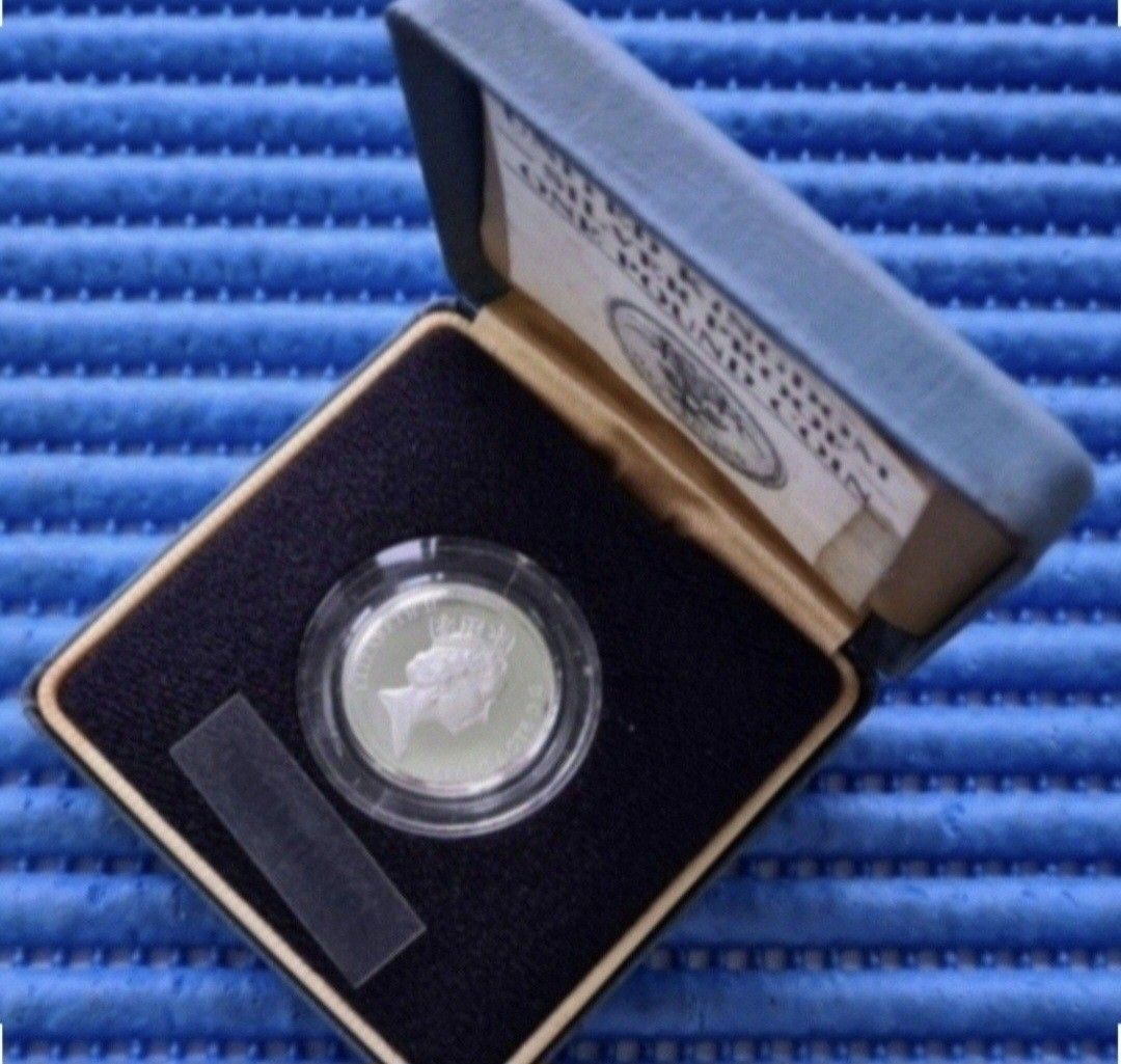 1985 United Kingdom £1 One Pound Silver Proof Coin with Box and ...