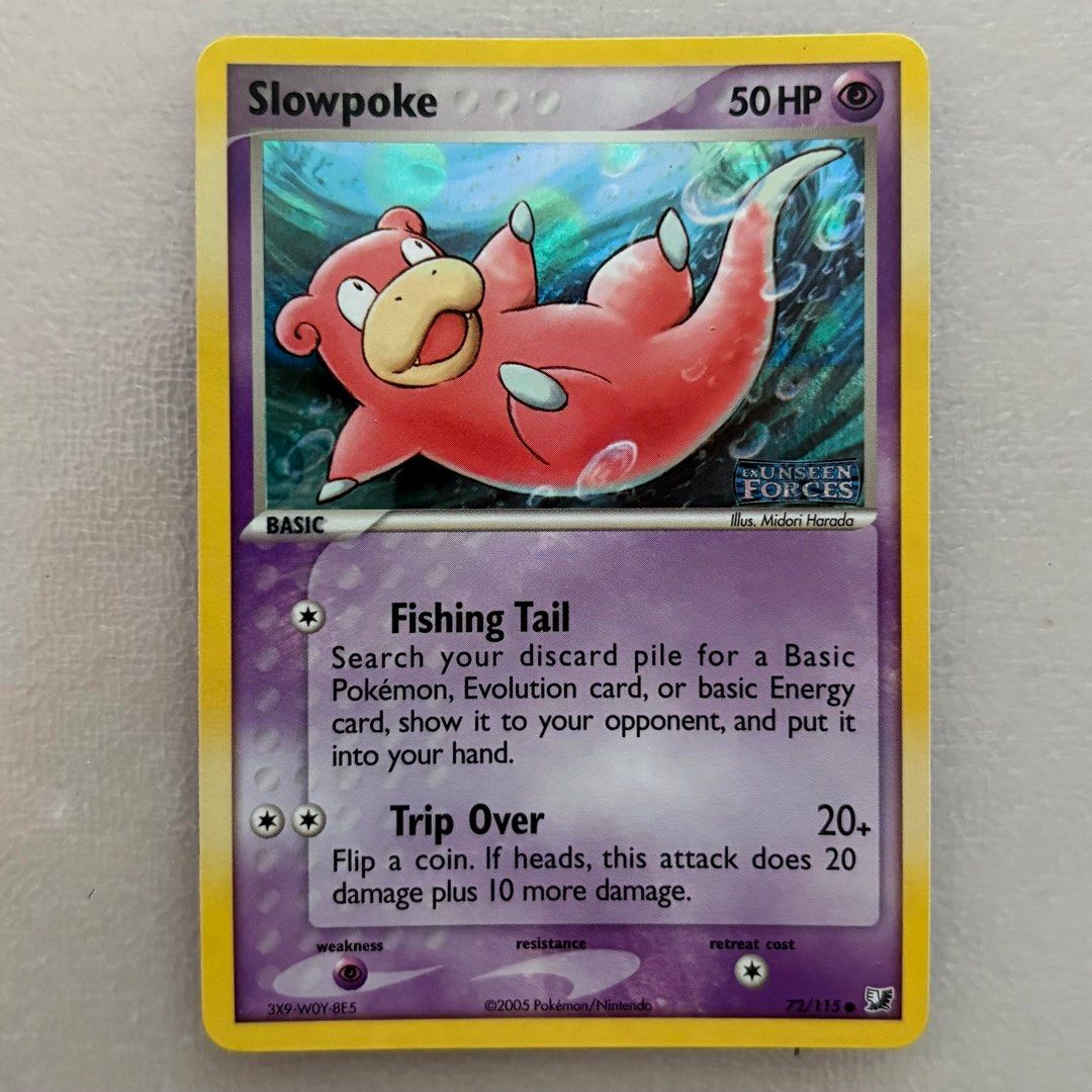 2005 Pokemon Card Pocket Monsters Vintage Ex Unseen Forces Slowpoke ...