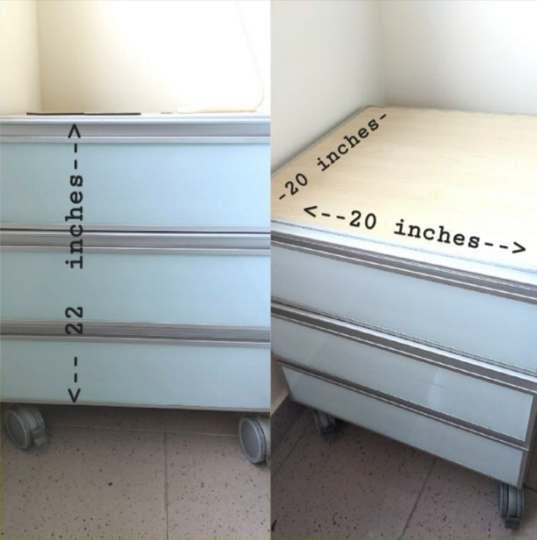 2 x CABINET with 3 DRAWERS each, with wheels and lock/keys (Ximula ...