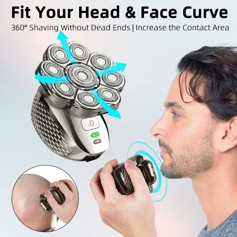 4D Head Shavers for Bald Men, Upgraded 9 Floating Hads 6-in-1 ...