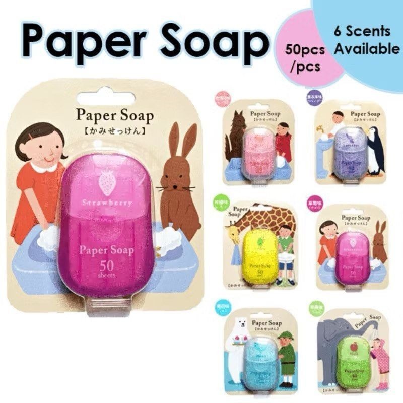 50pcs Paper Soap Disposable Paper Soap Travel Soap Sheets Soap Paper ...