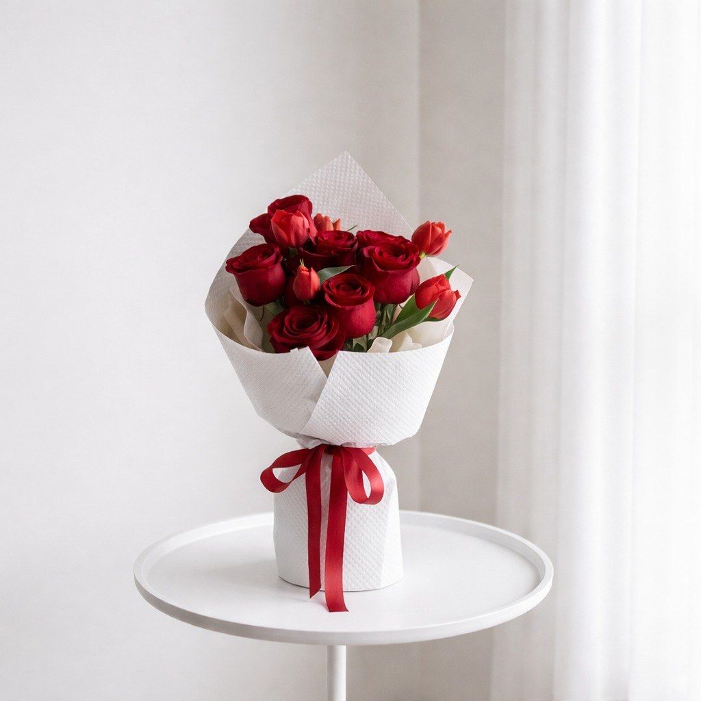 9 Red Mixed Rose Eternal Flower Bouquet | Valentine’s Day Gift ...