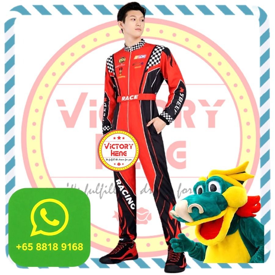 🏁 Racing Guy Suit Costume, Hobbies & Toys, Occasions & Party Supplies ...
