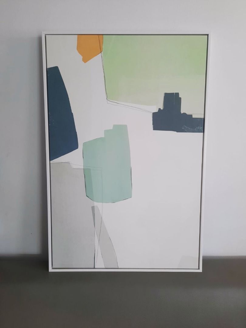 Abstract Art Painting with White Frame, Hobbies & Toys, Art & Prints on ...