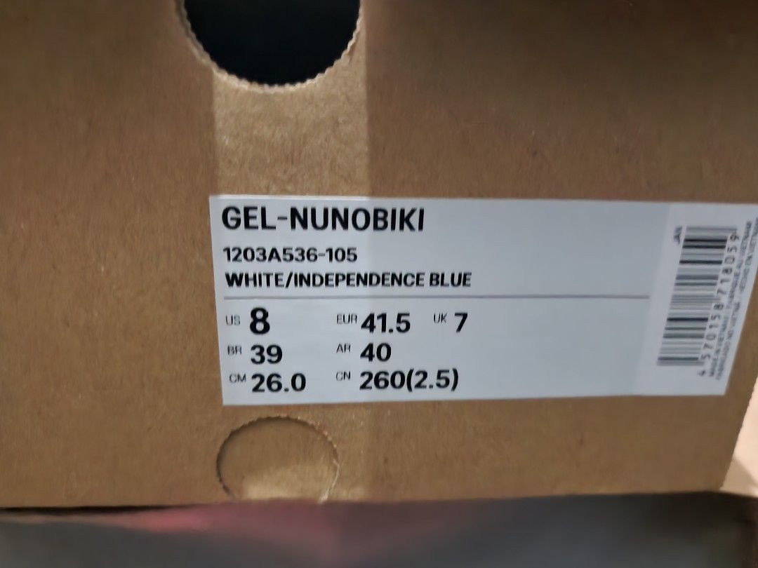 Asics GEL-NUNOBIKI White/Independence Blue - US 8, Men's Fashion ...