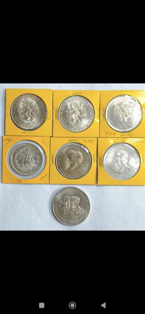 3.7226oz ASW AT SPOT lustrous vintage silver mexico 1 5 10 25 pesos ...