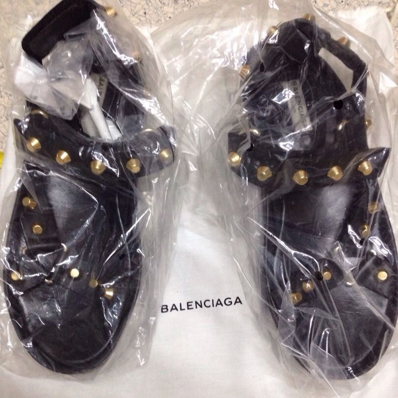 Balenciaga Arena Studded Leather Platform Sandals, Luxury, Sneakers ...