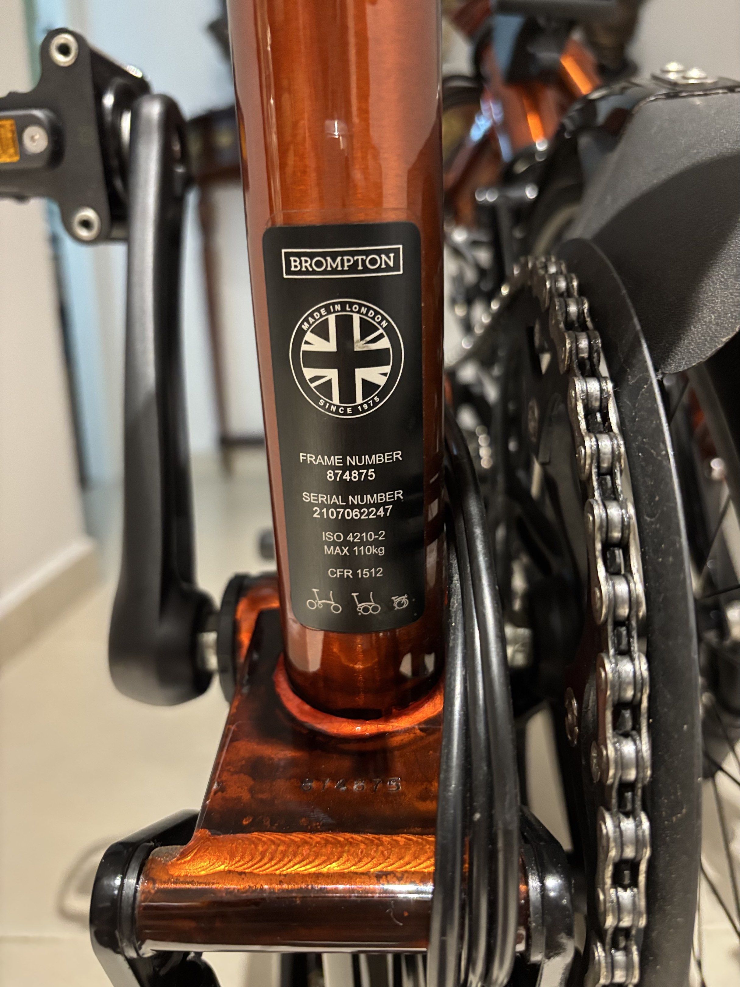 Brompton Flame Lacquer Superlight, Sports Equipment, Bicycles & Parts ...