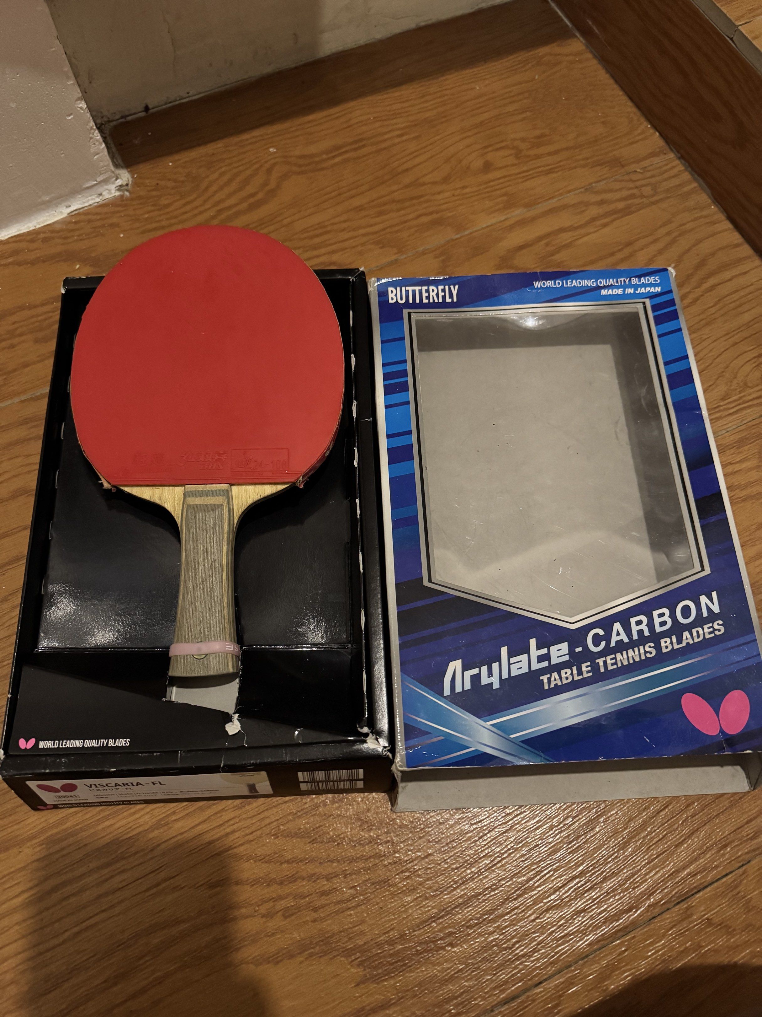 Butterfly Viscaria FL Arylate-Carbon Table Tennis Blade, Sports ...
