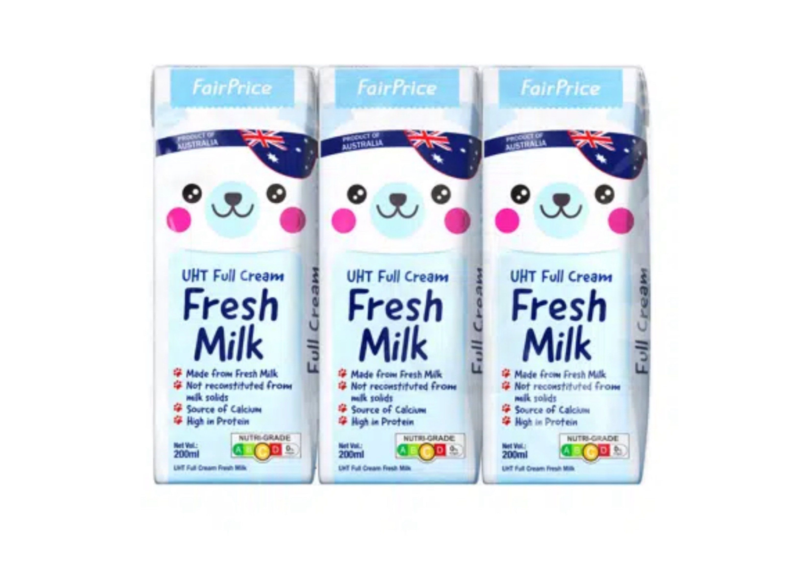 FairPrice UHT Full Cream Fresh Milk (200ml), Babies & Kids, Nursing ...