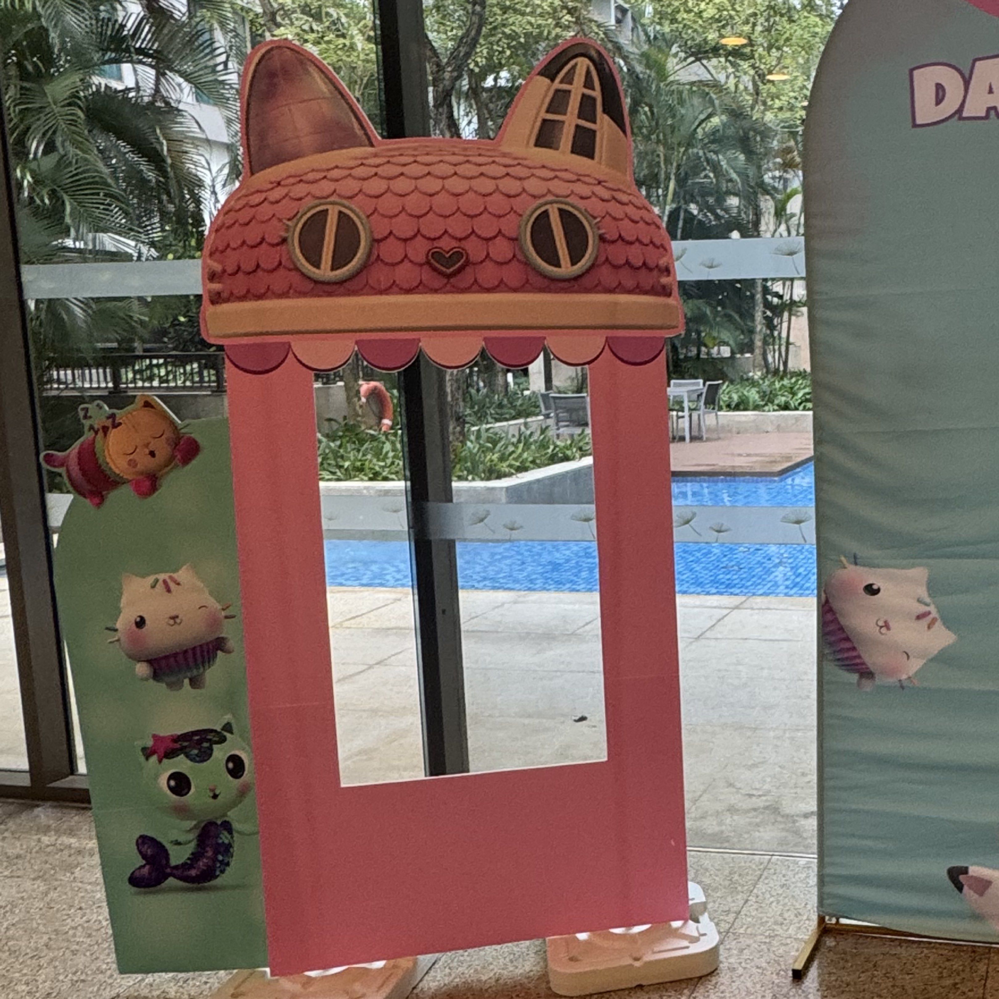 Gabby Dollhouse birthday party backdrop props standee, Hobbies & Toys ...