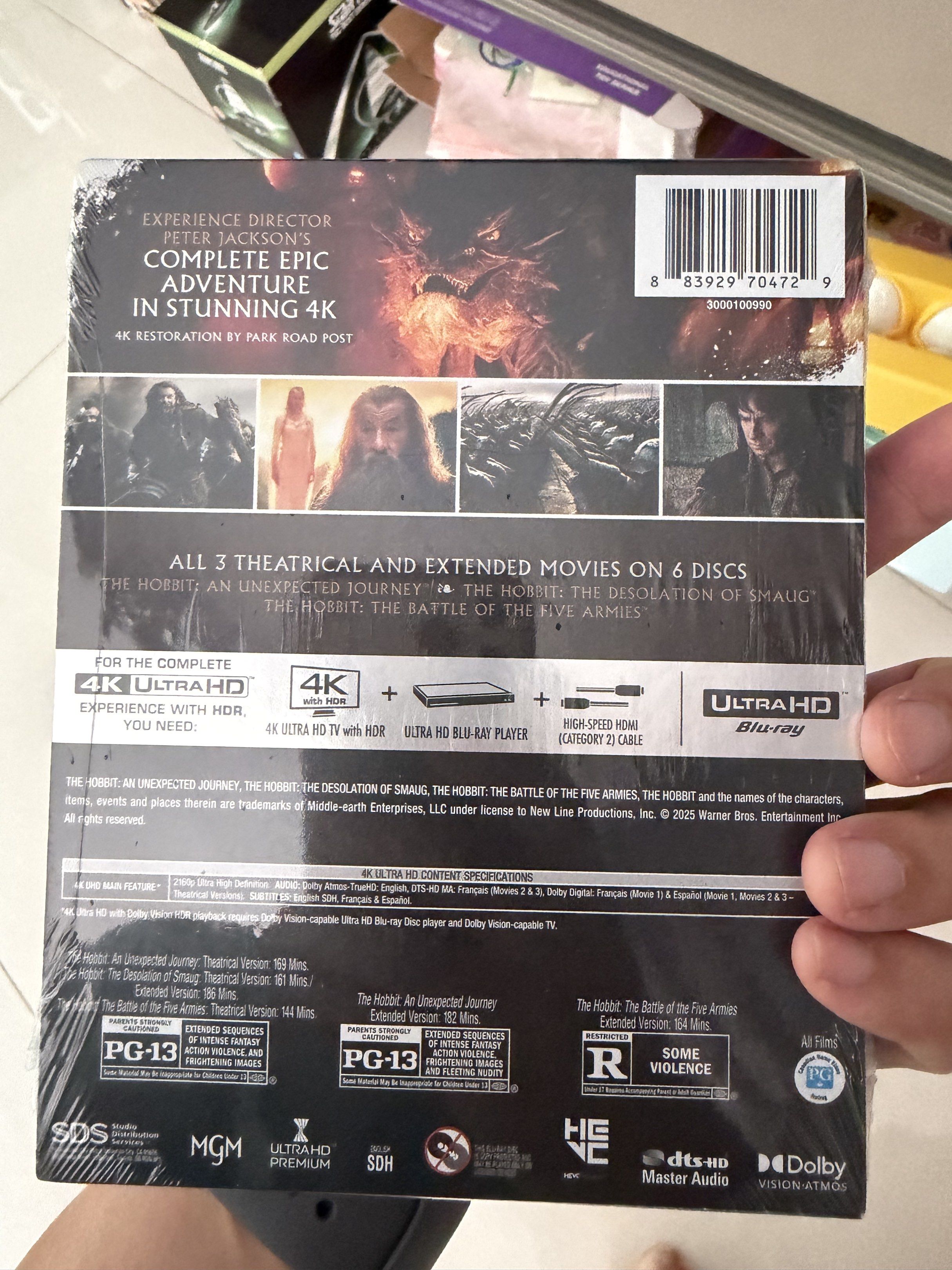 Hobbit trilogy 4K UHD (slipcase packaging), Hobbies & Toys, Music ...