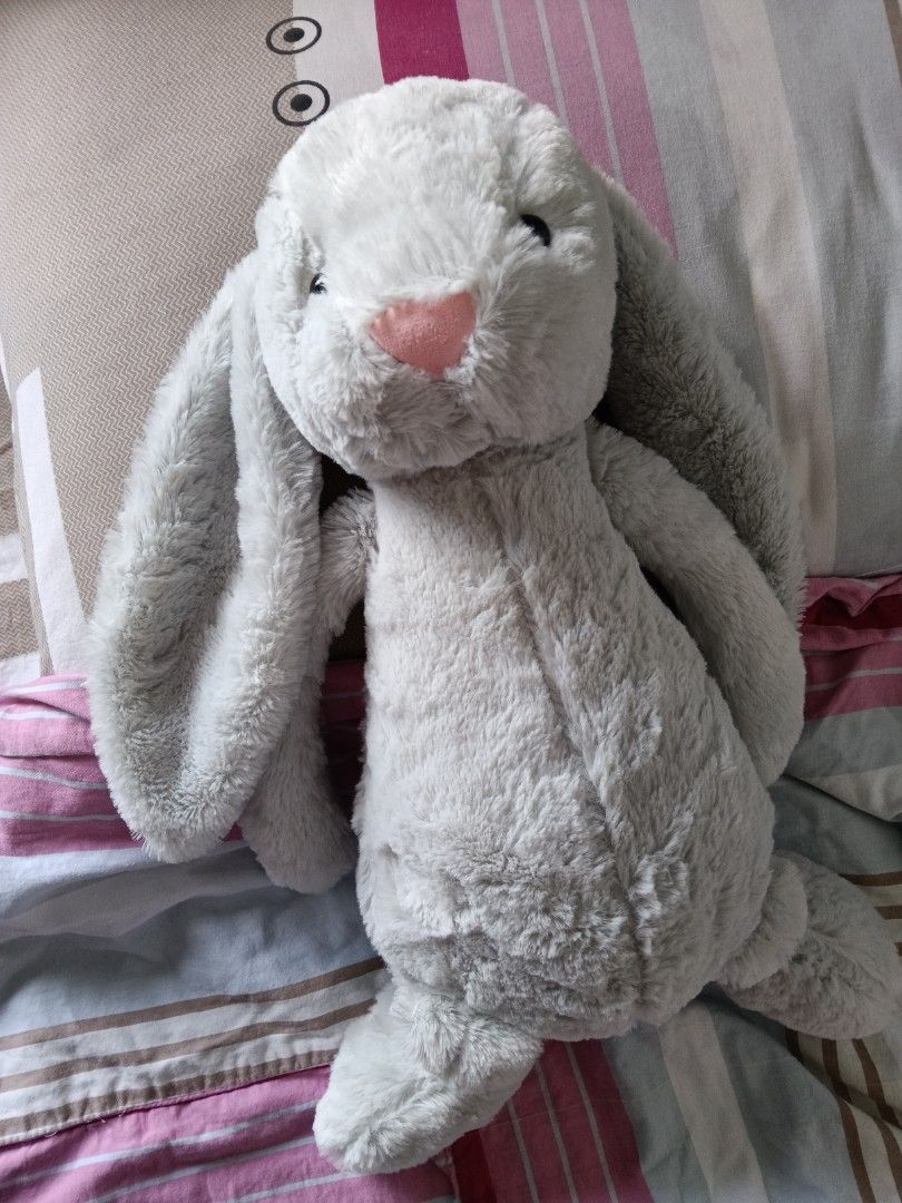 Jellycat Bashful Bunny - Grey, Hobbies & Toys, Toys & Games on Carousell