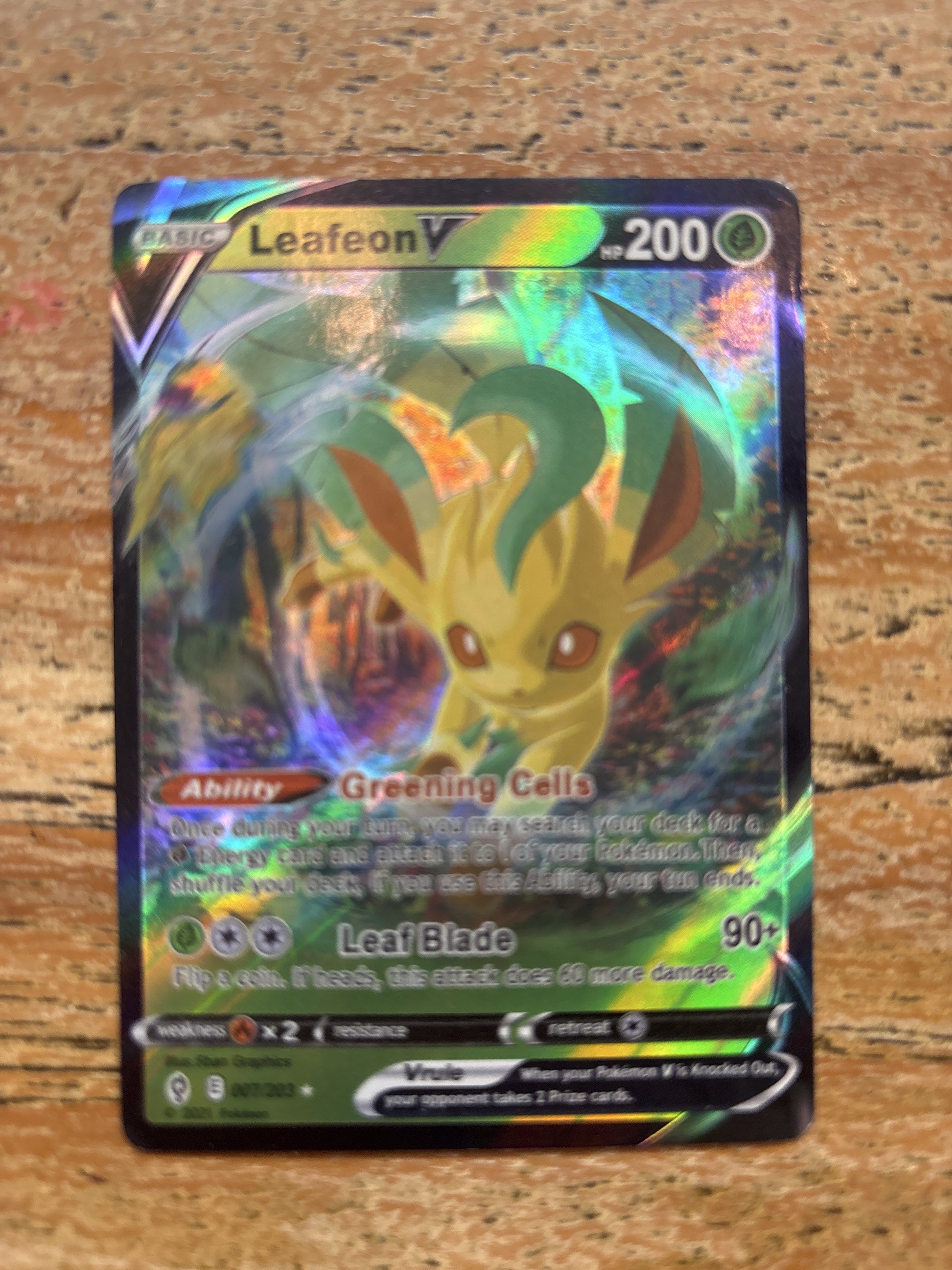 Leafeon V - Brilliant Stars - Pokemon TCG Card, Hobbies & Toys, Toys ...