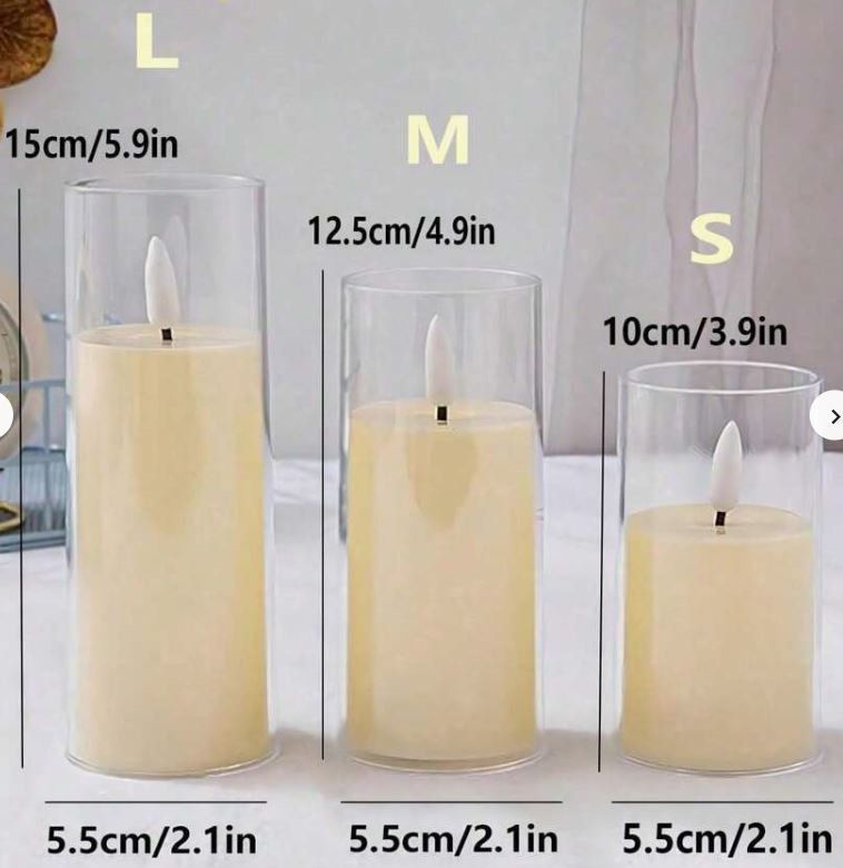LED Flameless Candles with Plastic Transparent Cylinder, Furniture ...