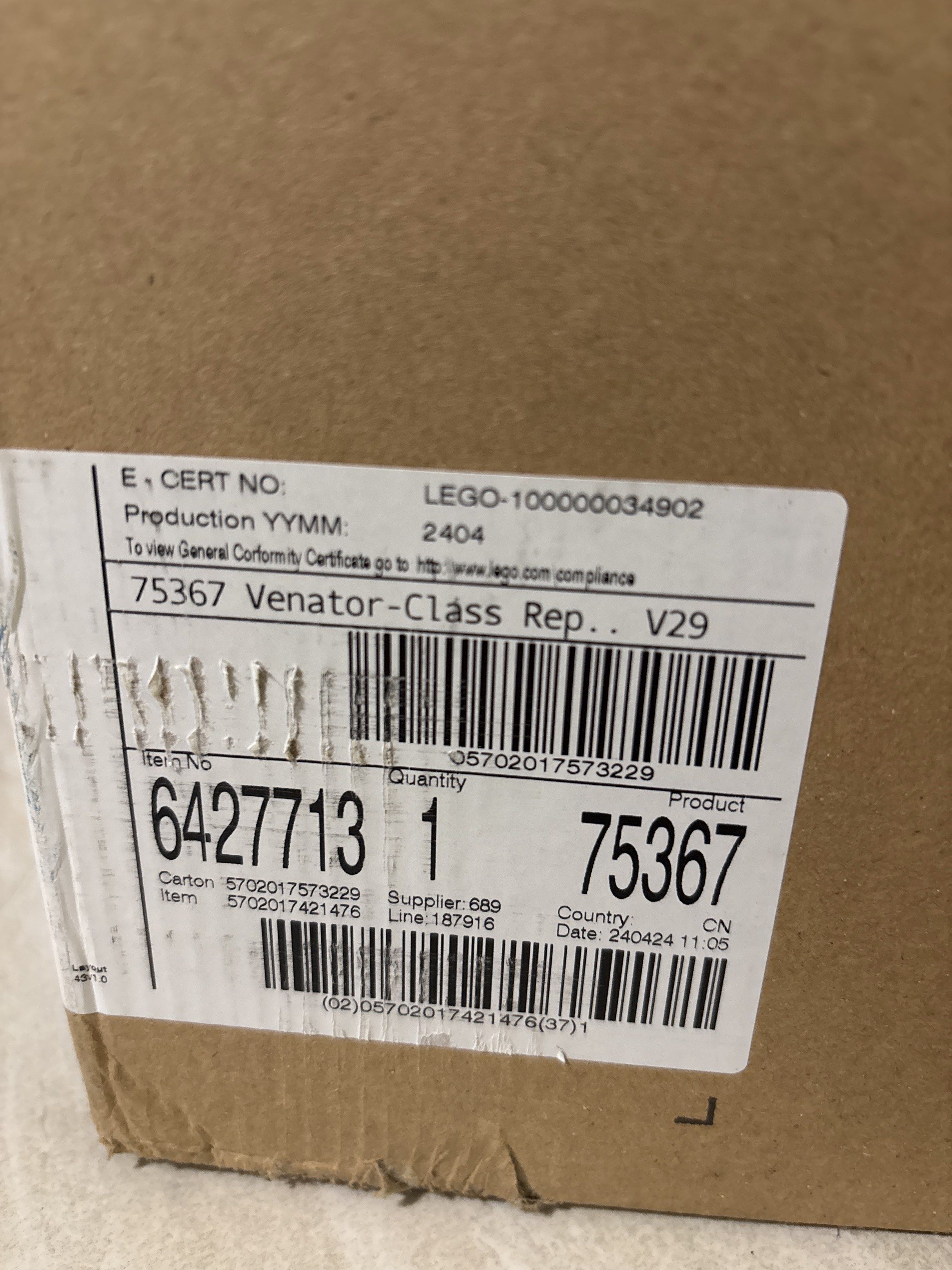 LEGO Star Wars Venator-Class Republic Attack Cruiser 75367, Hobbies ...