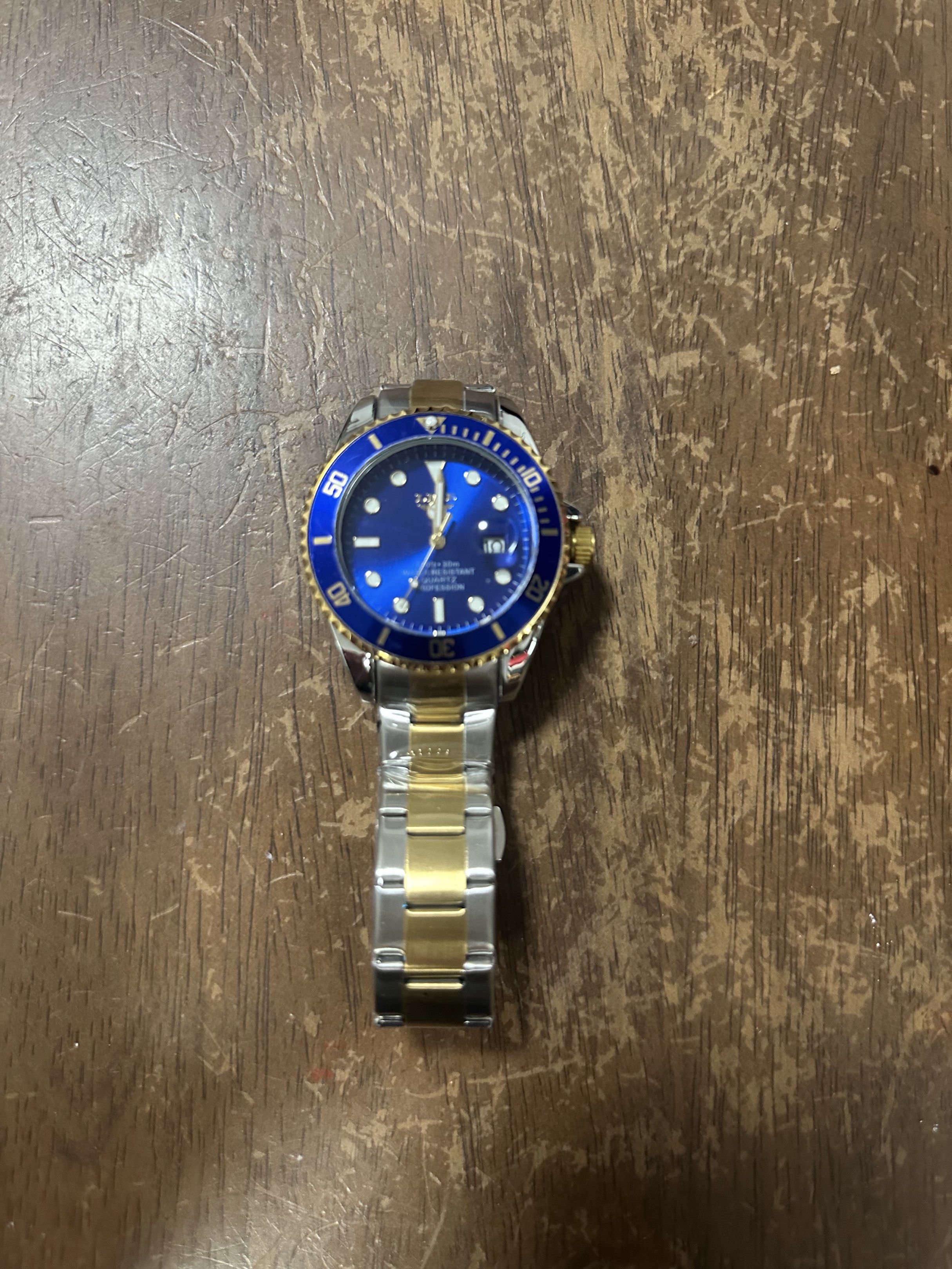 LIGE Men's Watch - Blue and Gold, Men's Fashion, Watches & Accessories ...