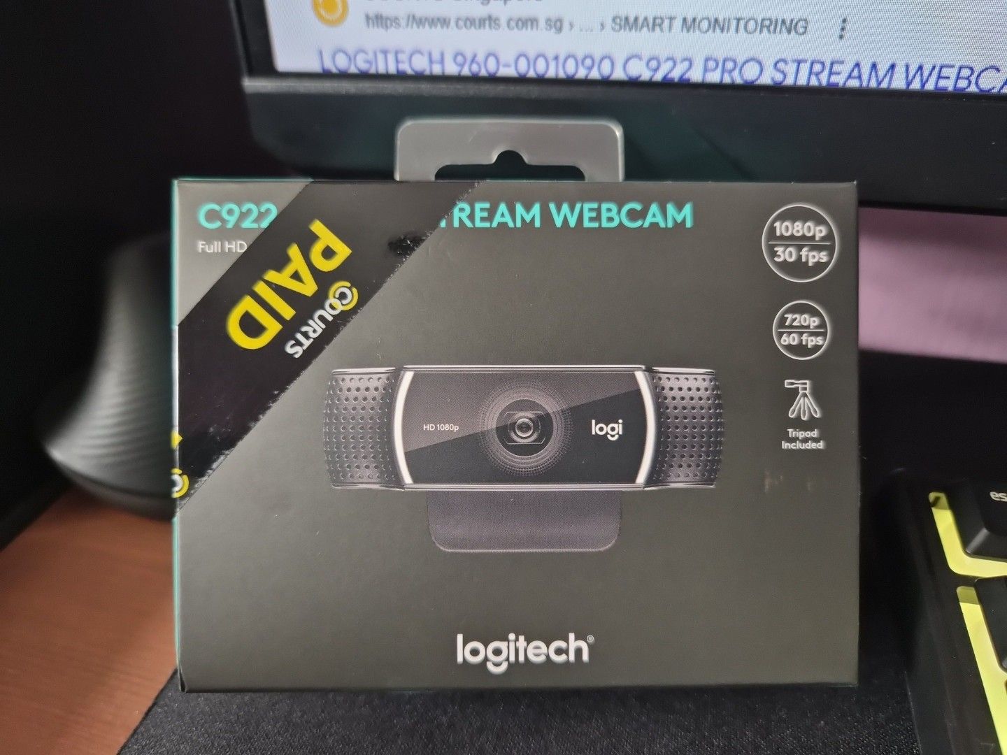 Logitech C922 Pro Stream Webcam, Computers & Tech, Parts & Accessories ...
